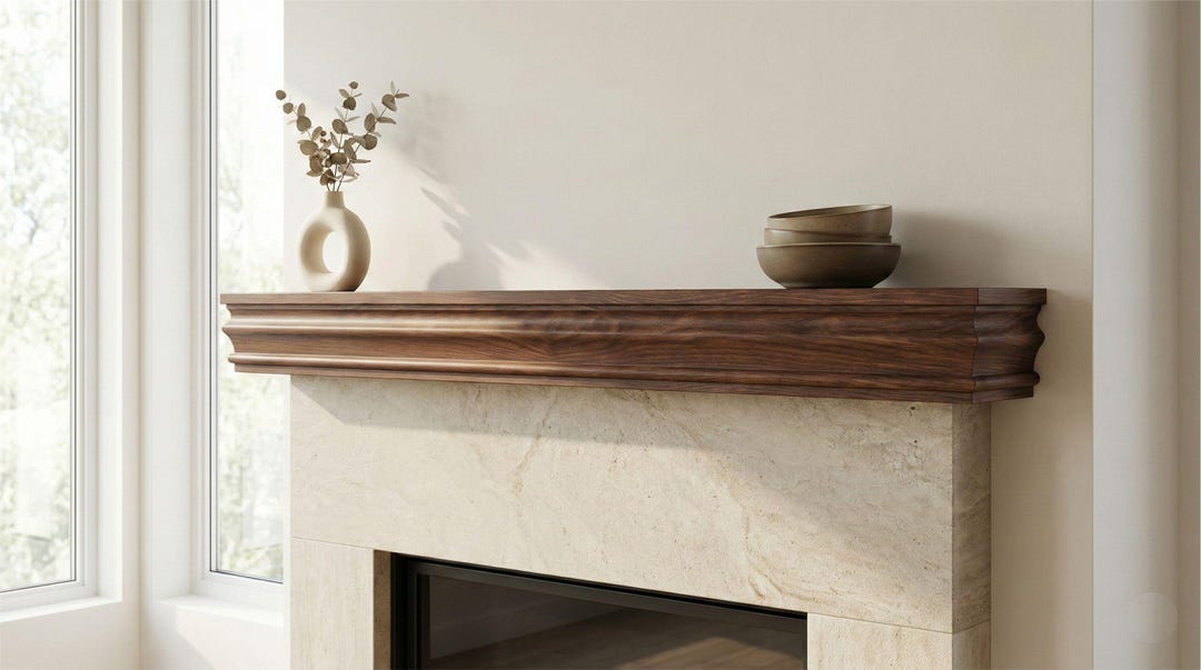 Solid Wood Fireplace Mantel Shelf – Handcrafted Rustic Floating Wood ...