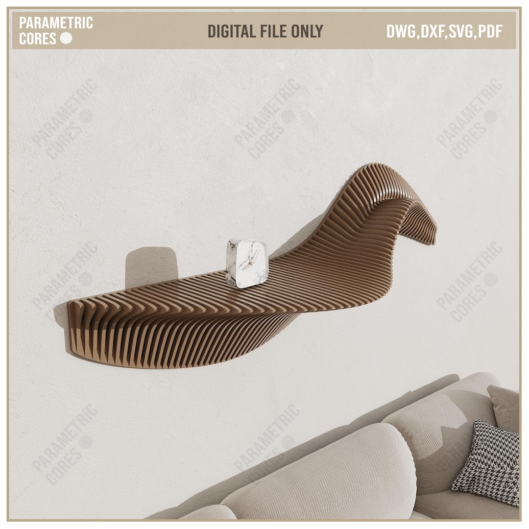 Parametric Wooden Wall Decor(ws_3) - Shelf Design - Digital Cutting ...