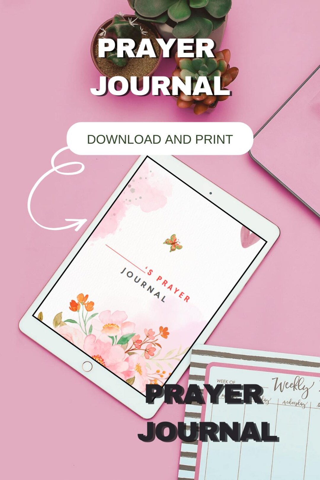 Printable Daily Prayer Journal - Simple Floral Design, Devotional ...