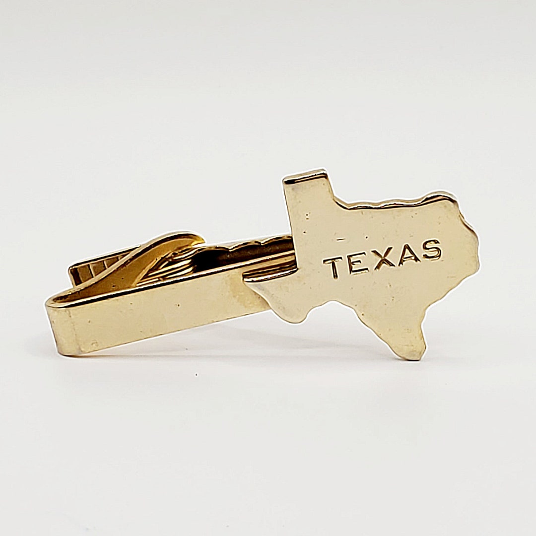 TEXAS Men's Tie Clip, State of Texas Gold Tie Clip, Men's Gold Tie Clip ...
