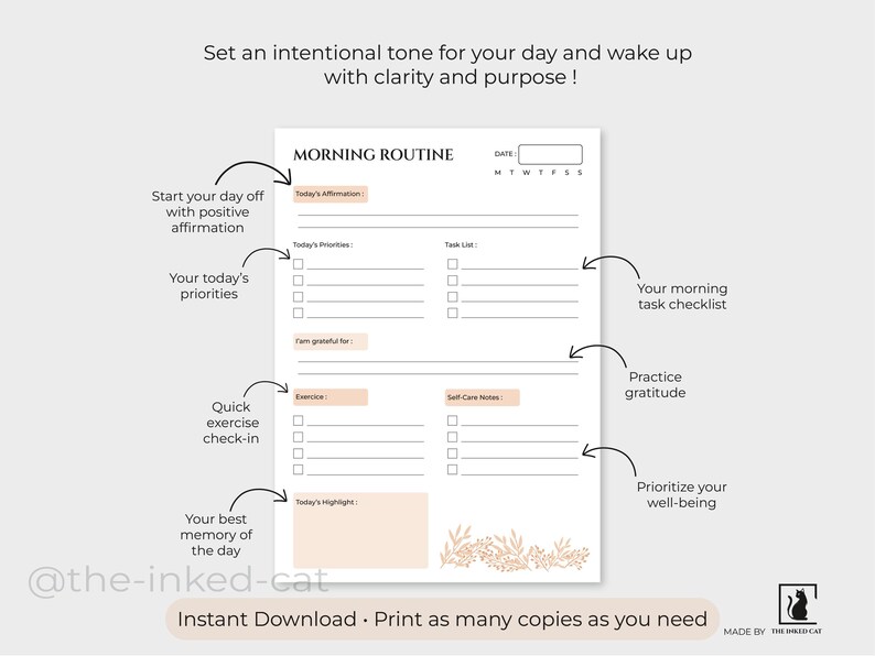 Morning & Evening Routine Printable Bundle | Daily Routine Planner ...