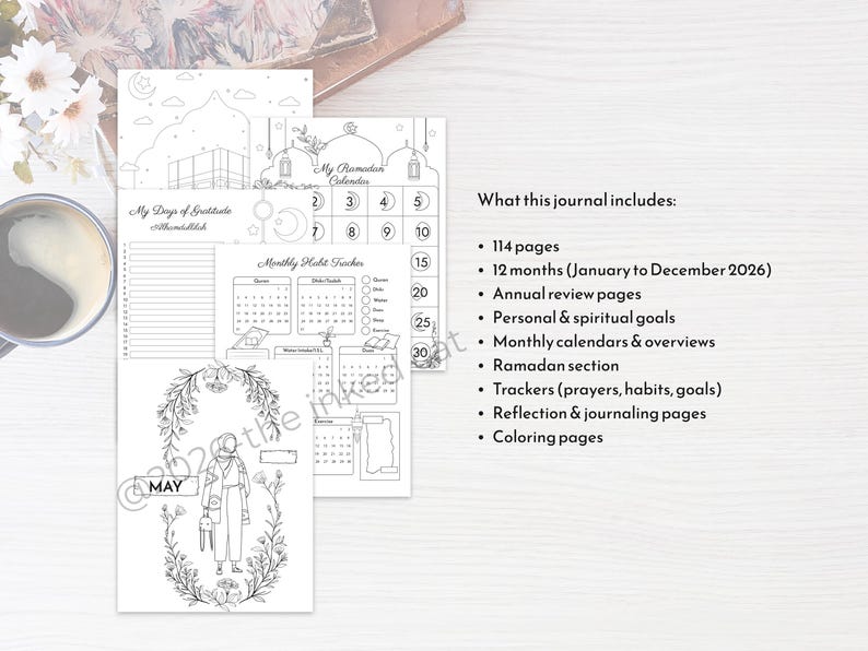 2026 Islamic Bullet Journal | Yearly Muslim Planner, Ramadan Section ...