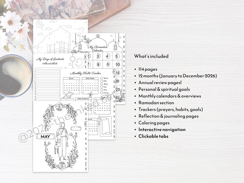 2026 Interactive Islamic Digital Planner | Hyperlinked Tabs, Easy ...