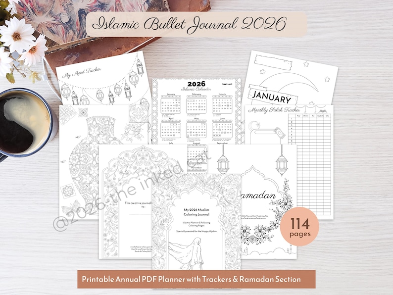 2026 Islamic Bullet Journal | Yearly Muslim Planner, Ramadan Section ...