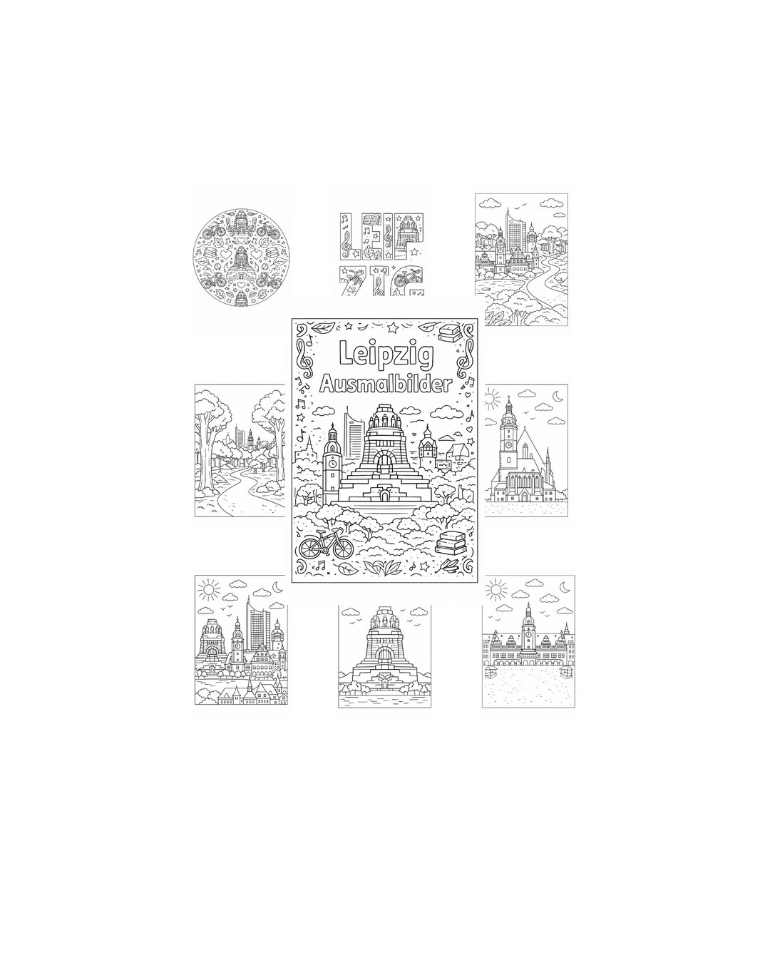 Leipzig Coloring Pages | Leipzig Coloring Book to Print | PDF and PNG ...