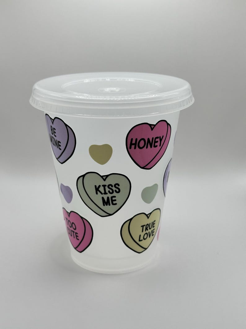 Frosted Cold Cups Set: Sweetheart Design, Reusable Tumblers With Straws ...