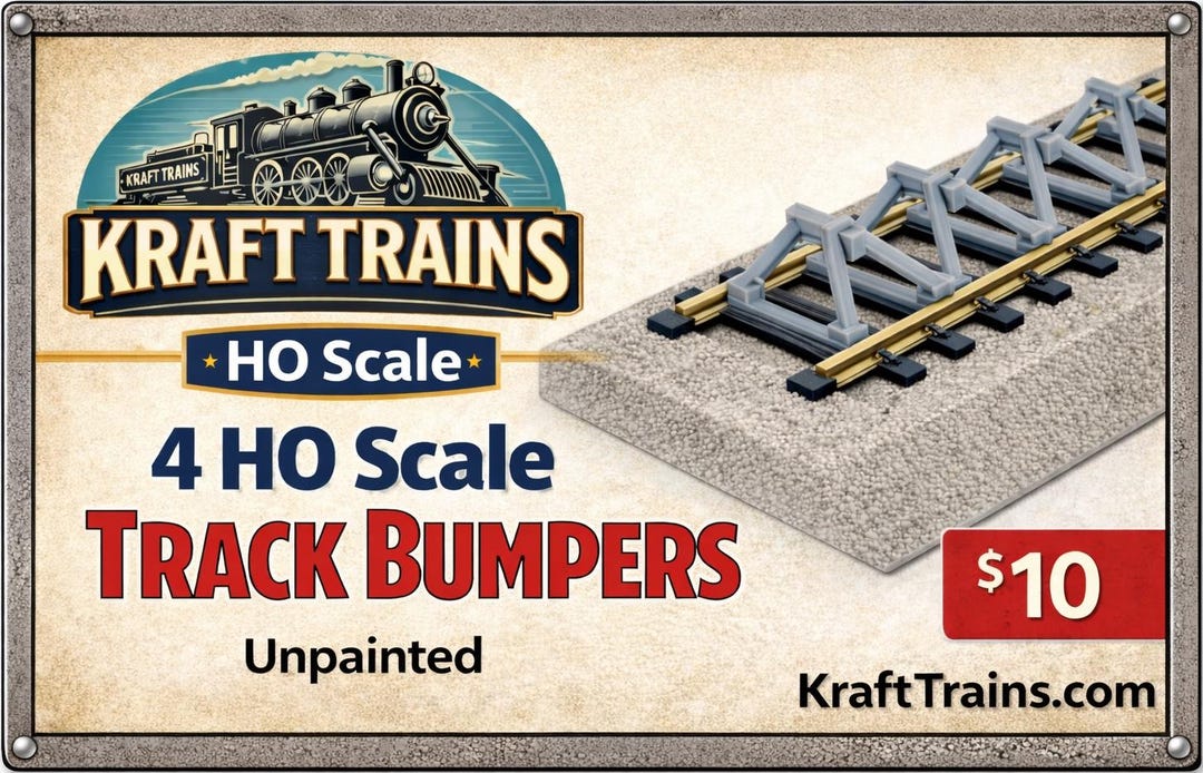 HO Scale Track Bumpers – Unpainted Model Railroad End Stops, 4-pack - Etsy