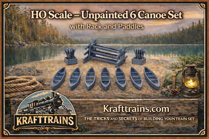 HO Scale Unpainted Canoe Set – Model Railroad Diorama - Etsy