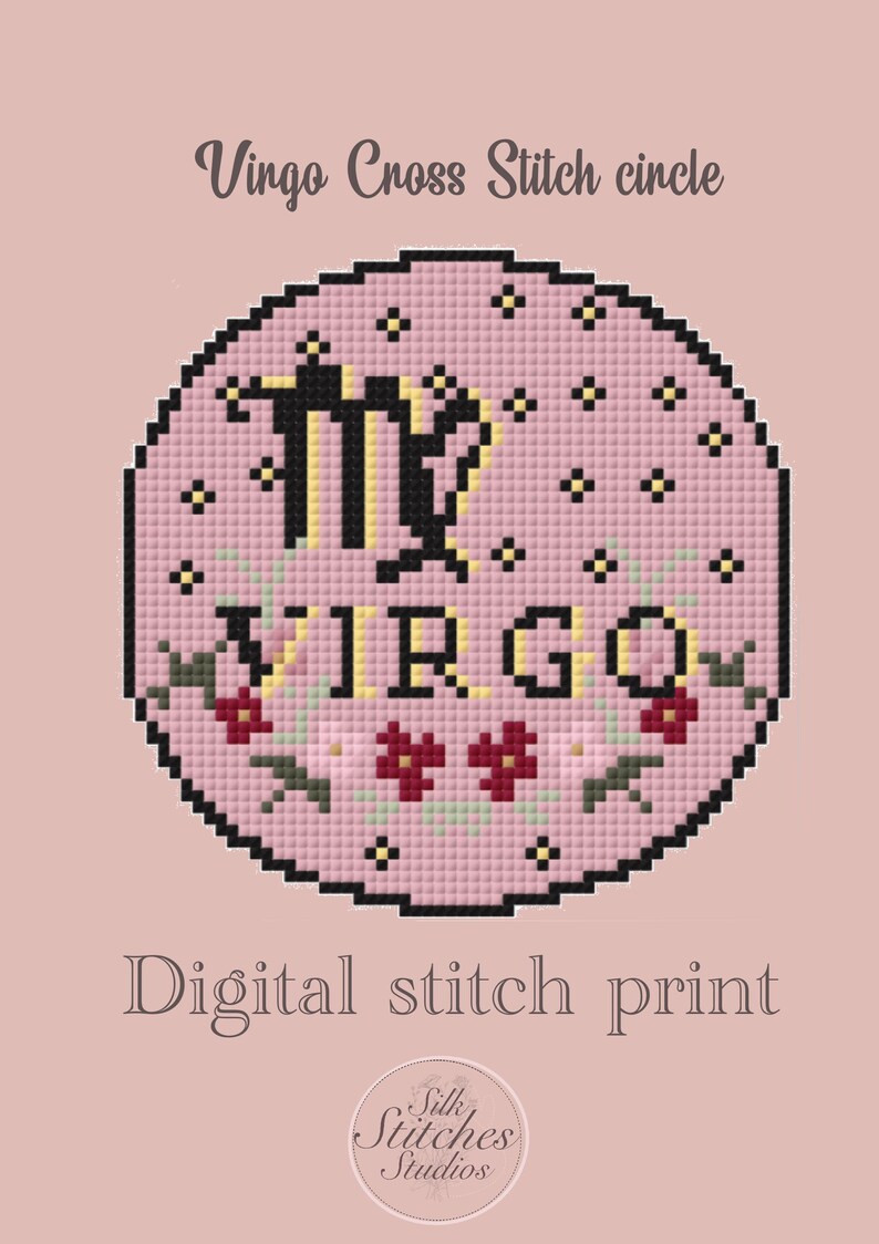 Virgo Cross Stitch Circle - Etsy