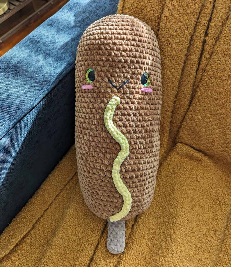 Jumbo Corn Dog Crochet Pattern | Plushie and Pillow (PDF Download) - Etsy