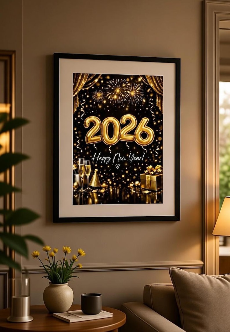 Bonne Année 2026 PNG, Happy New Year 2026 Jpg ,téléchargement Numérique ...