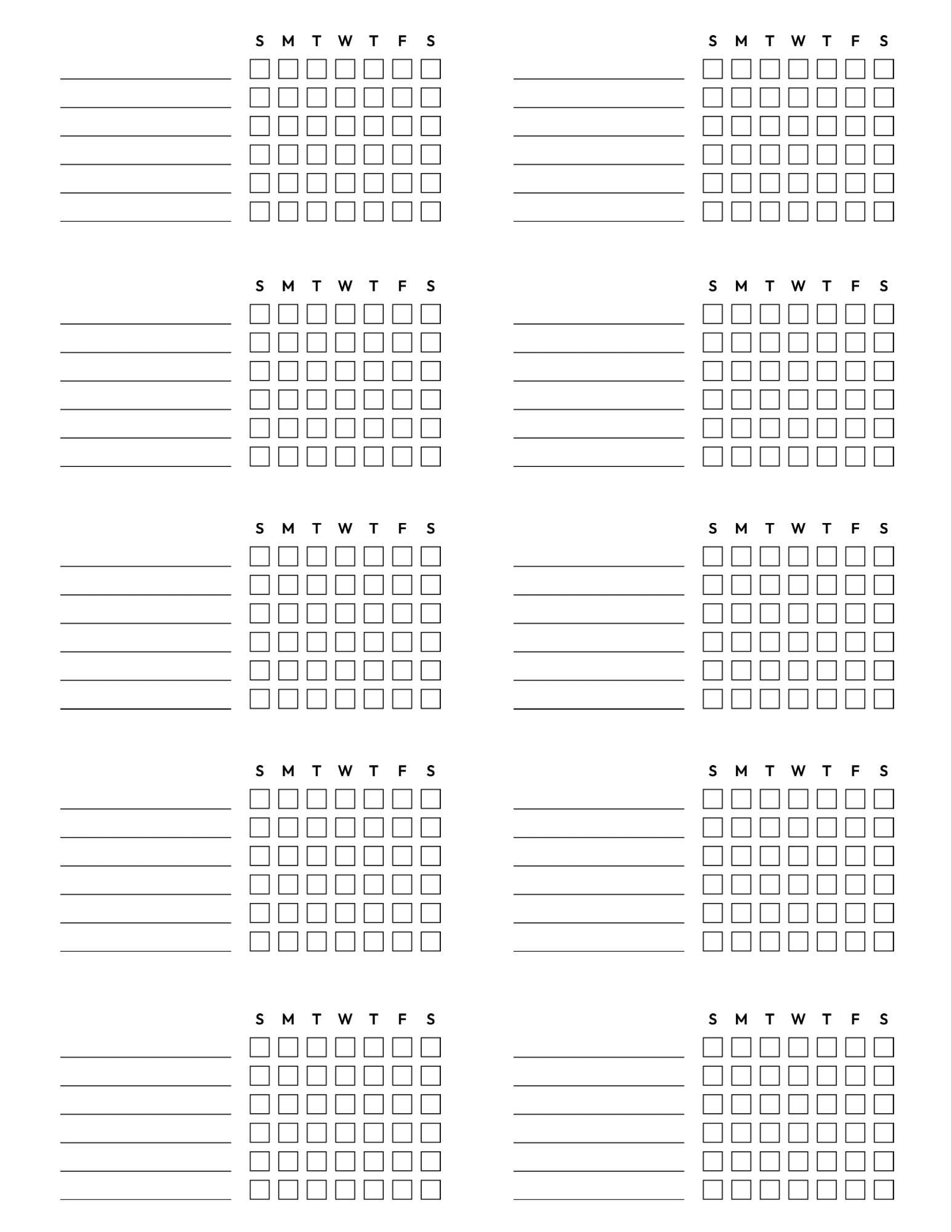 12 Month Habit Tracker - Etsy