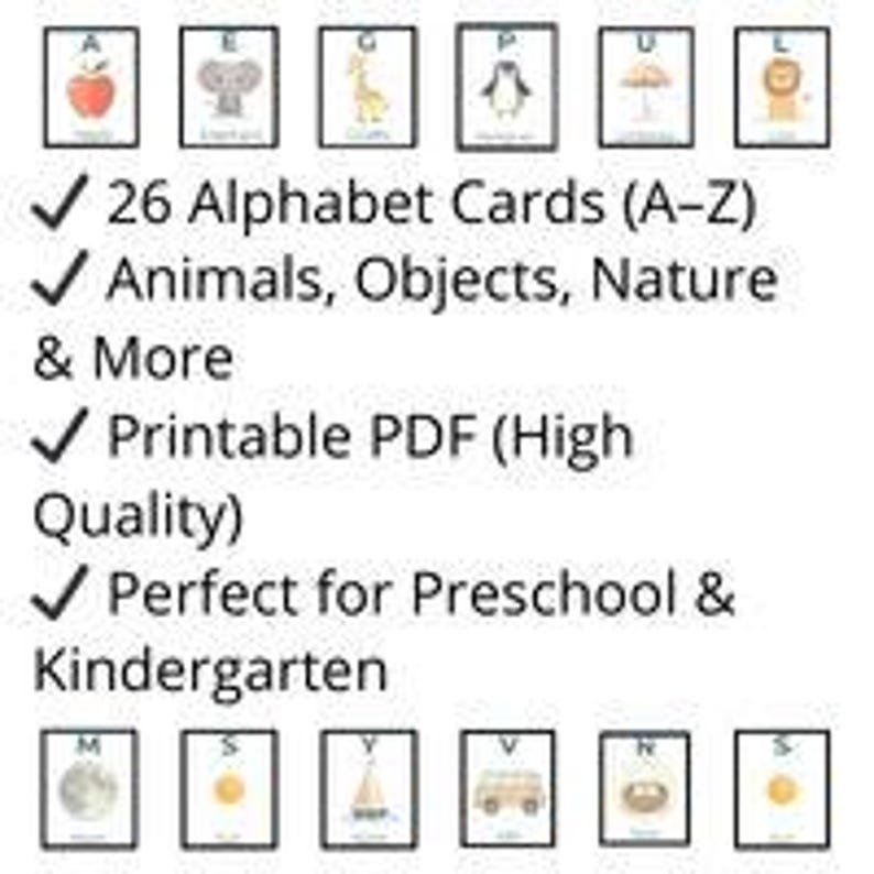 Alphabet Flashcards for Kids – A to Z Printable Wall Art (PDF) - Etsy