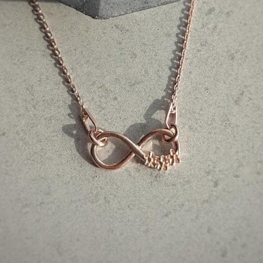 Infinity With Flowers Necklace - Etsy