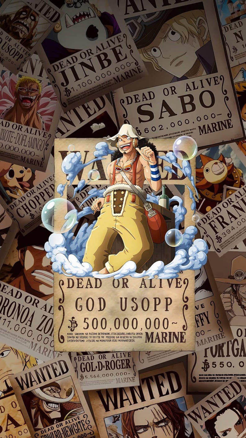 All Ussop Wanted Posters | Lift Effect Style | One Piece Printable Wall ...