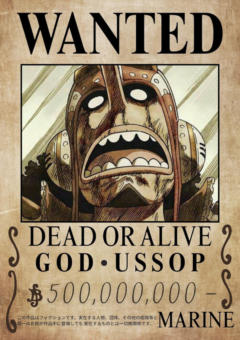 All Ussop Wanted Posters | Classic Style | One Piece Printable Wall Art ...