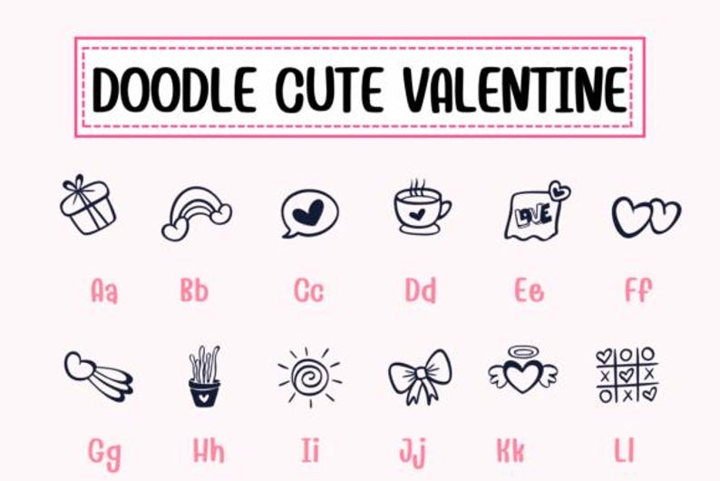 Doodle Valentine Dingbats Font, Love Icons (digital Download) - Etsy