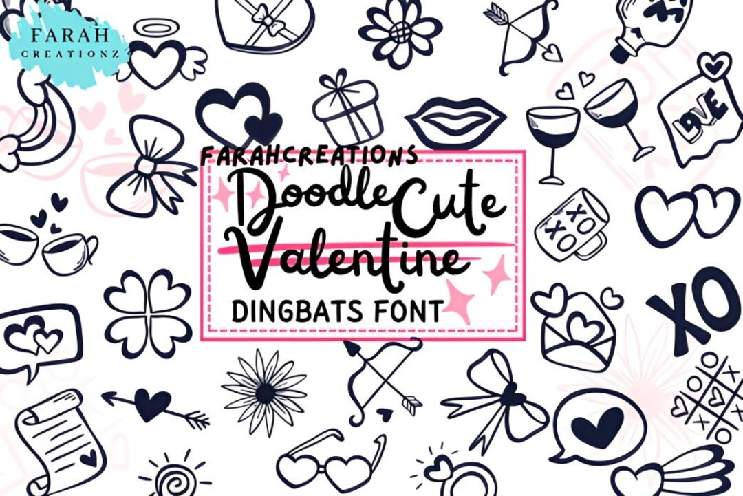 Doodle Valentine Dingbats Font, Love Icons (digital Download) - Etsy