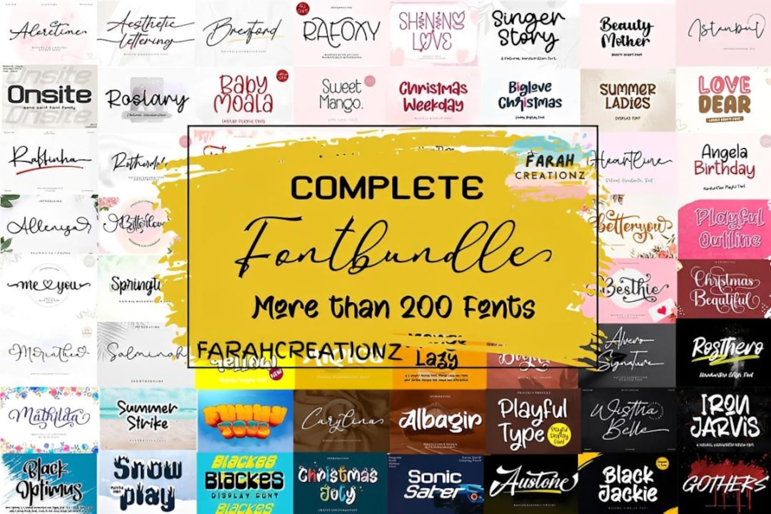 200+ Font Bundle | Serif, Script, Display Fonts, Digital Download - Etsy