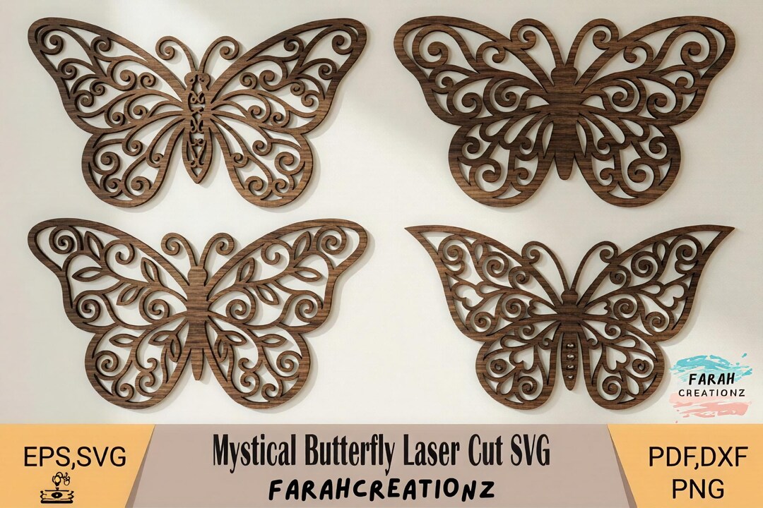 Swirl Butterfly Laser Cut Files (svg, Dxf, Eps, Pdf) - Etsy