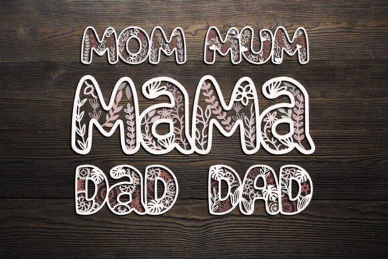 Floral Family Word Art SVG DXF Files (digital Download) - Etsy