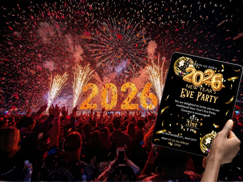New Year's Eve Party Invitation: Digital Printable Template - Etsy