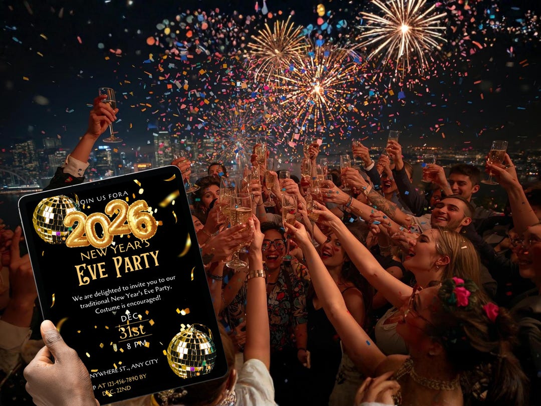 New Year's Eve Party Invitation: Digital Printable Template - Etsy