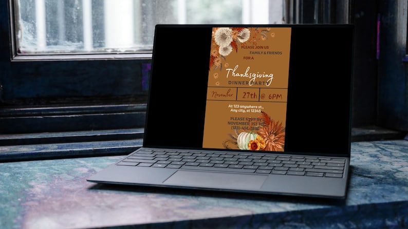 Modern Thanksgiving Dinner Invitation Template: Digital & Printable 5x7 ...