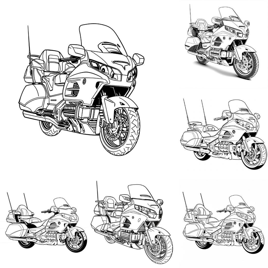 Honda Goldwing Motorcycle SVG PNG Bundle | Bike Clipart | Motorcycle ...