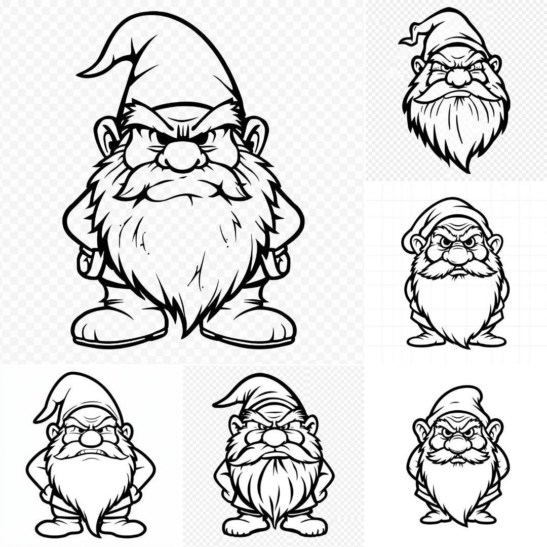 Grumpy Dwarf SVG PNG Bundle | Fantasy Clipart | Dwarf Character Design ...