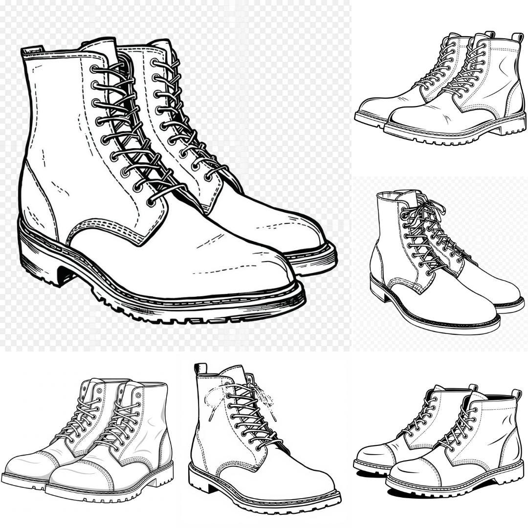 Men Boots SVG PNG Bundle | Footwear Clipart | Shoe Design Cut Files for ...