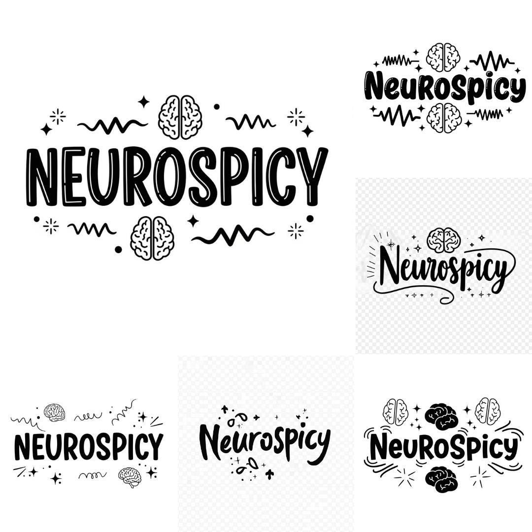 Neurospicy SVG PNG Bundle | Funny Mental Health Quote | Neurodivergent ...