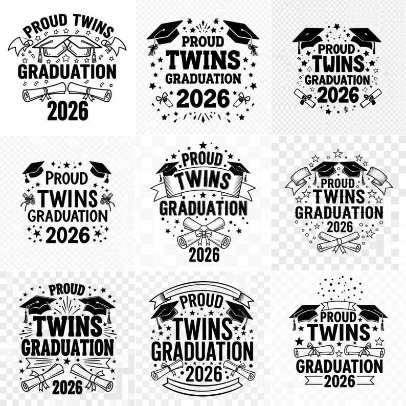Proud Twins Graduation 2026 SVG PNG Bundle | Graduation Twins Clipart ...