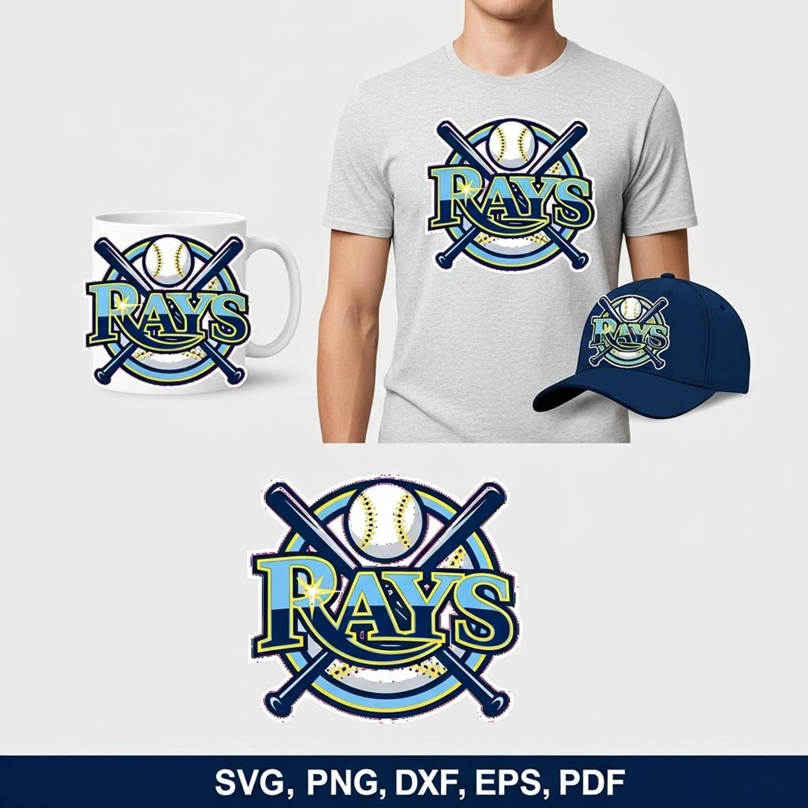 Rays Baseball SVG PNG | Rays Inspired Baseball Cut File for Cricut ...