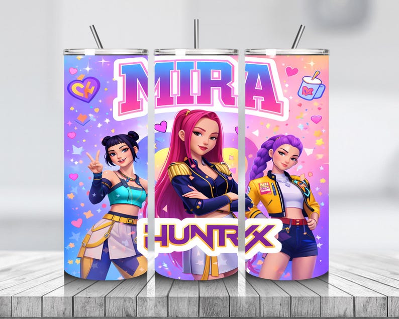 40+ K-pop Inspired Tumbler Wrap Bundle | Cartoon Style Idol Characters ...