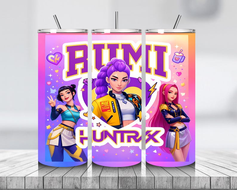 40+ K-pop Inspired Tumbler Wrap Bundle | Cartoon Style Idol Characters ...