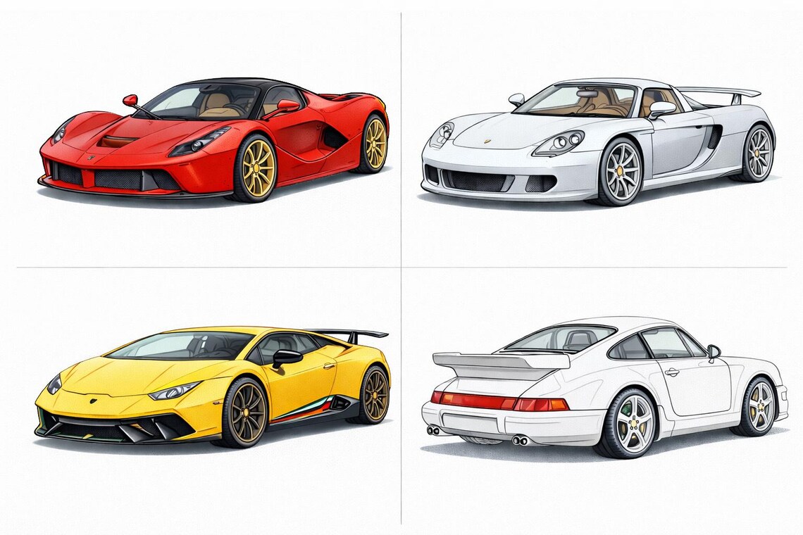 Car Colouring Book Printable | Supercar & Sports Car Coloring Pages ...