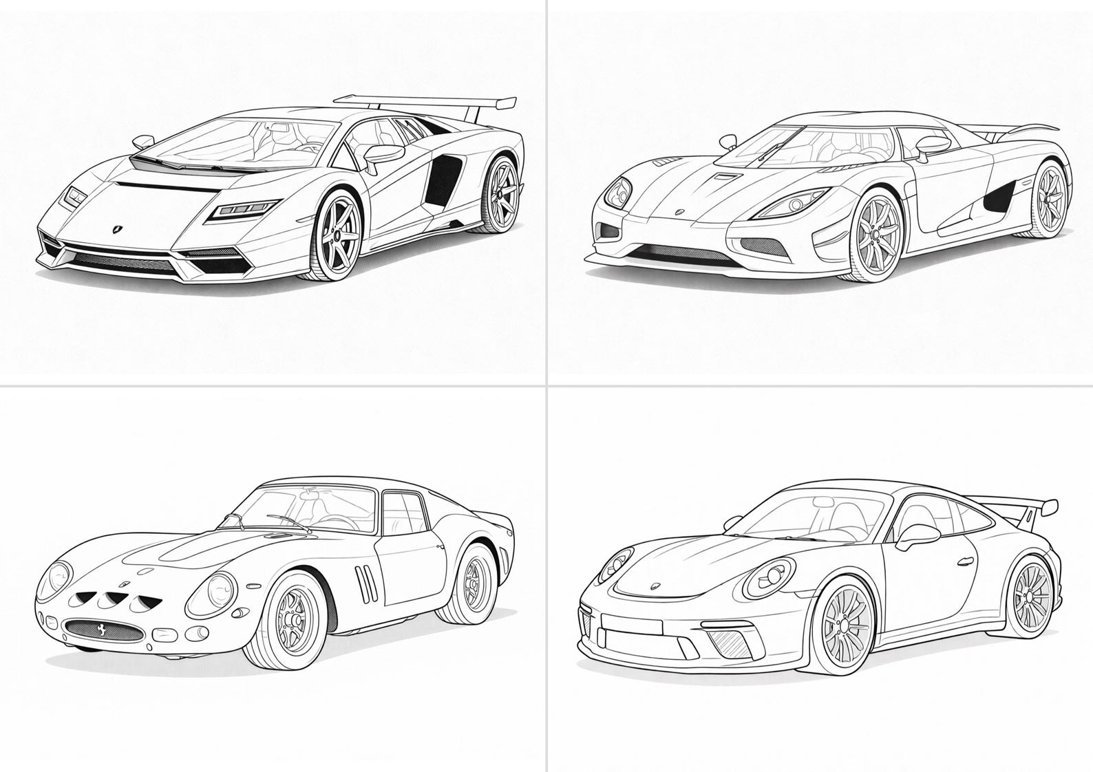 Car Colouring Book Printable | Supercar & Sports Car Coloring Pages ...