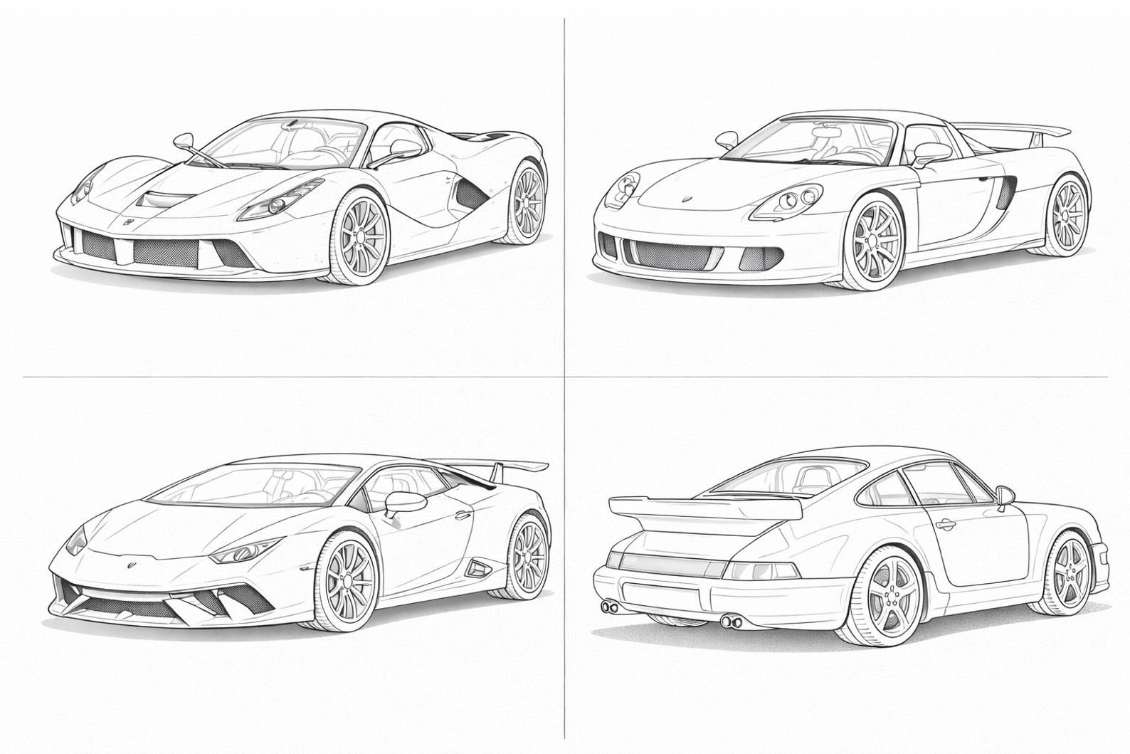 Car Colouring Book Printable | Supercar & Sports Car Coloring Pages ...