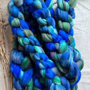 Ocean Blue Rambouillet Top 20 Micron Spinning Fiber Wool Roving Nuno ...