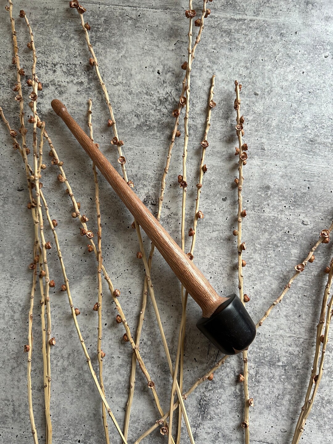 Walnut With Black Resin Support Spindle Spinning Hand Spun Hand Turned ...