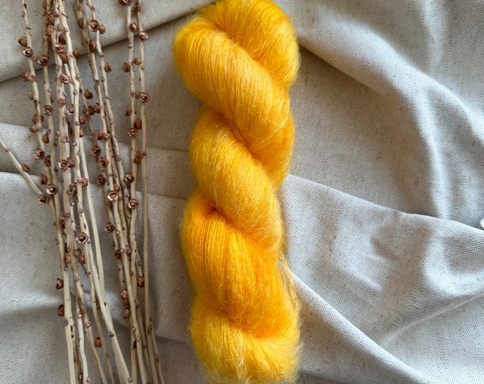 Saffron Kid Mohair Silk Yarn Fuzzy Yarn Soft Squishy Yarn Knitting Yarn ...