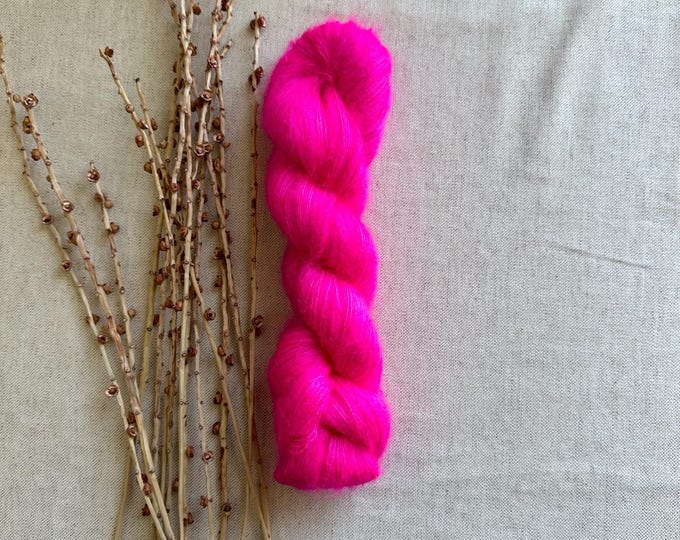 Shocking Pink | Kid Mohair Silk Yarn | Fuzzy Yarn | Soft Squishy Yarn ...