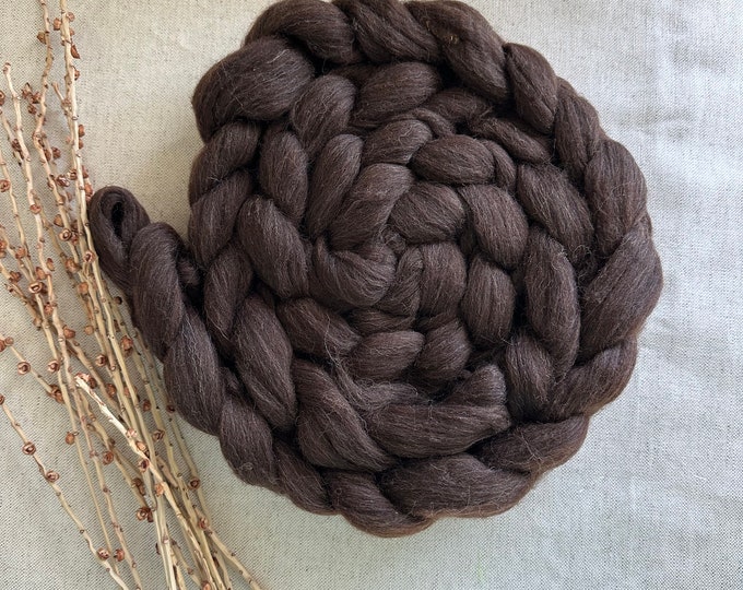 Natural Dark Brown | Merino | Spinning Fiber | Wool Roving | Nuno ...