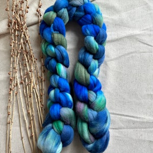 Ocean Blue Rambouillet Top 20 Micron Spinning Fiber Wool Roving Nuno ...