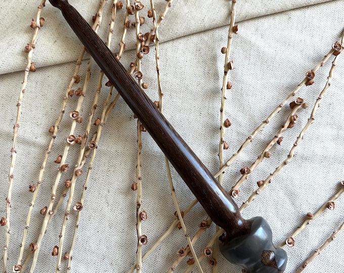 Ebiara With Grey Resin Support Spindle Spinning Hand Spun Hand Turned ...