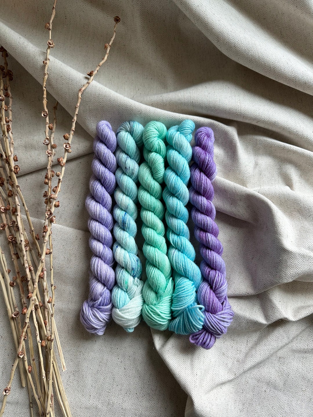 Fling Into Spring Mini Skein Set SW Merino Nylon Scrappy Knitting ...