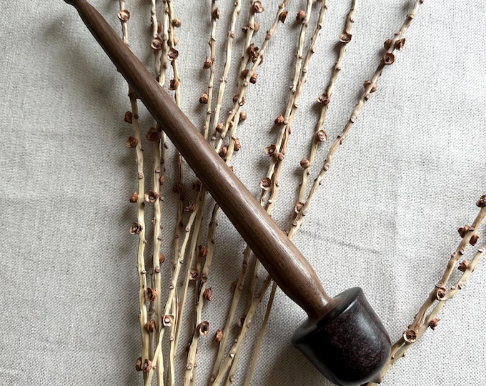 Walnut With Brown Resin | Support Spindle | Spinning | Hand Spun | Hand ...