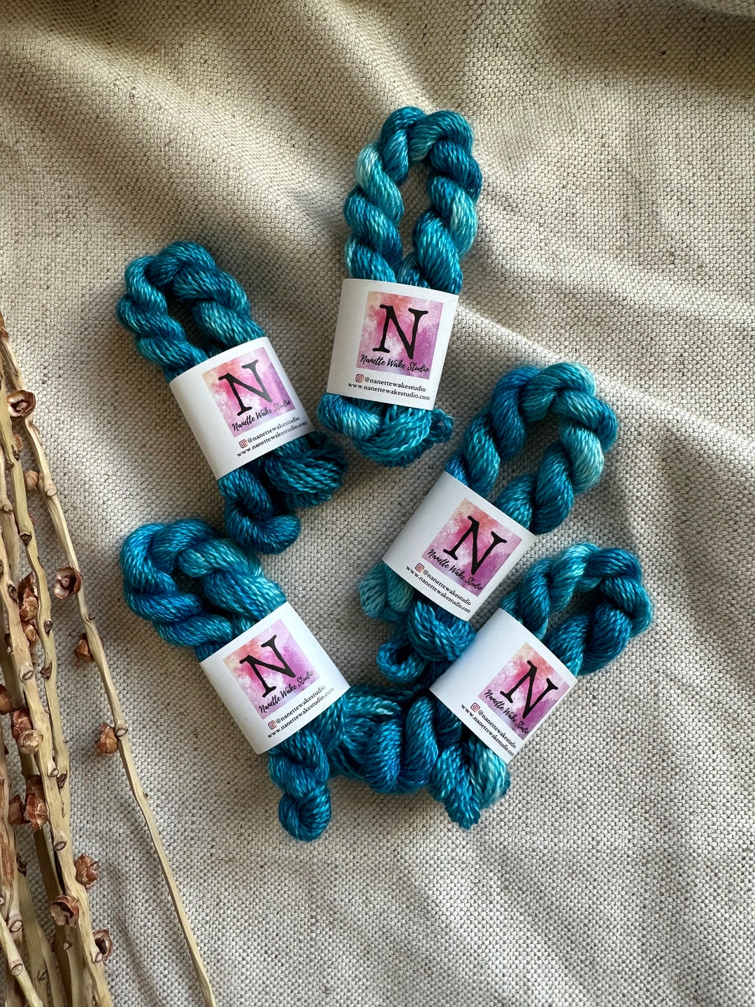 Shades of Turquoise | Embroidery Thread | Blue Faced Leicester Silk | 2 ...