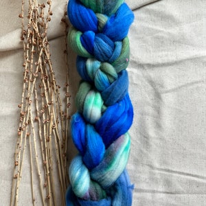 Ocean Blue Rambouillet Top 20 Micron Spinning Fiber Wool Roving Nuno ...
